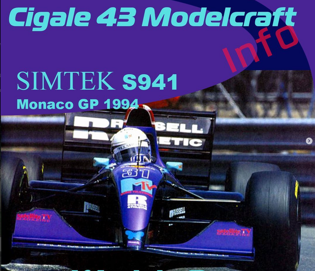 Cigale 43 Modelcraft Kit - 1/43 Scale Simtek S941 - 1994 – Vintage43